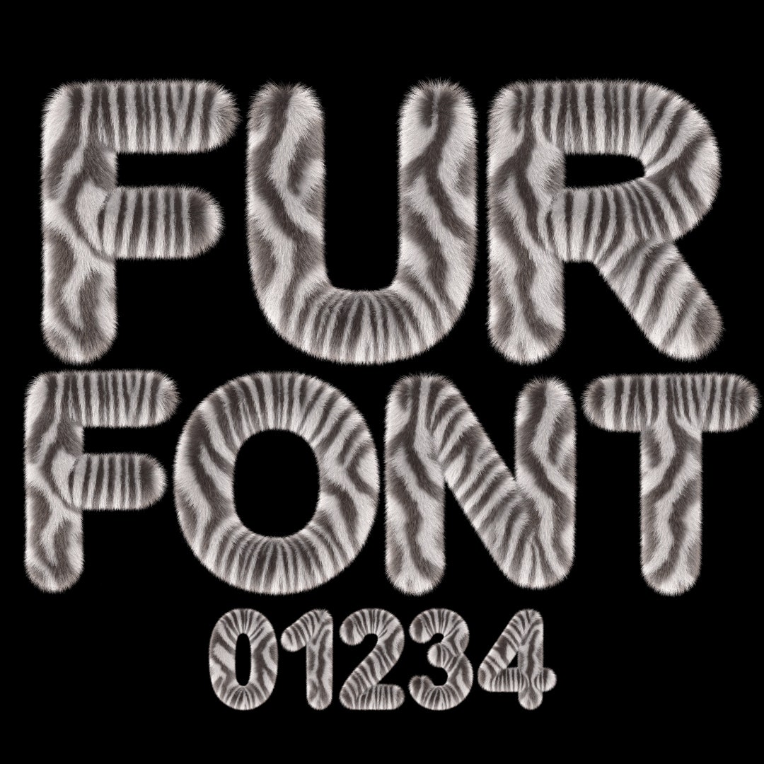 3D Furry Letters Clipart PNG SVG Bundle, Furry Zebra Font, Fluffy ...
