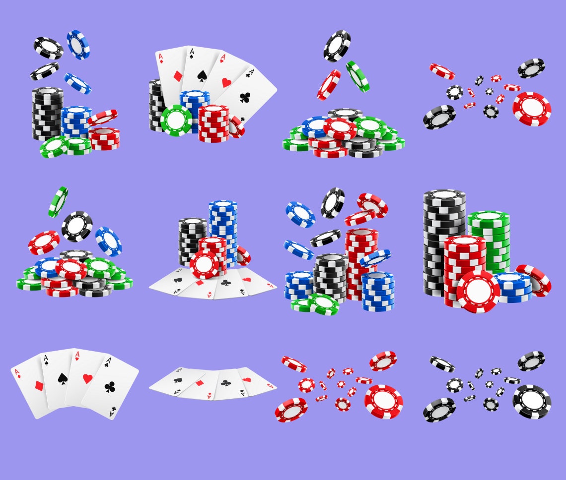 37 3D Poker Clipart Bundle SVG PNG JPG Pdf Icons, Poker Chips, Aces ...
