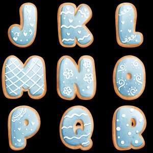 Cartoon Cookies Letters Clipart PNG SVG Bundle, Cookie Font, Cookie ...