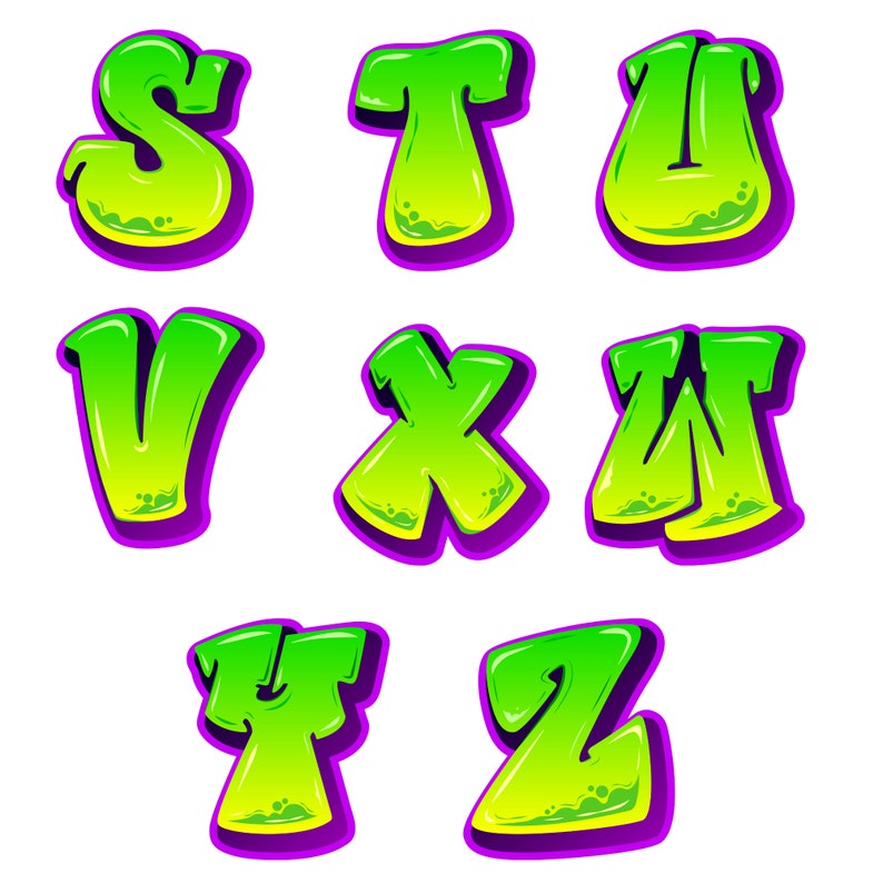 3D Graffiti Letters Clipart PNG SVG Bundle, Graffiti Font, Graffiti ...