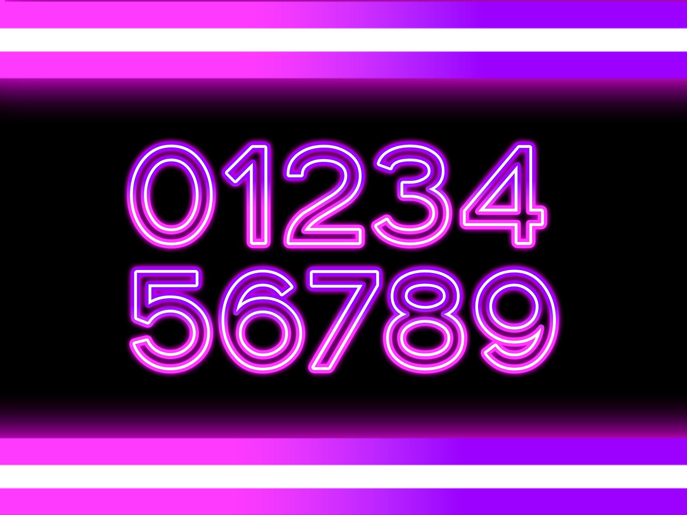 Purple Neon Font: Letters, Numbers, & Symbols (PNG SVG) - Etsy