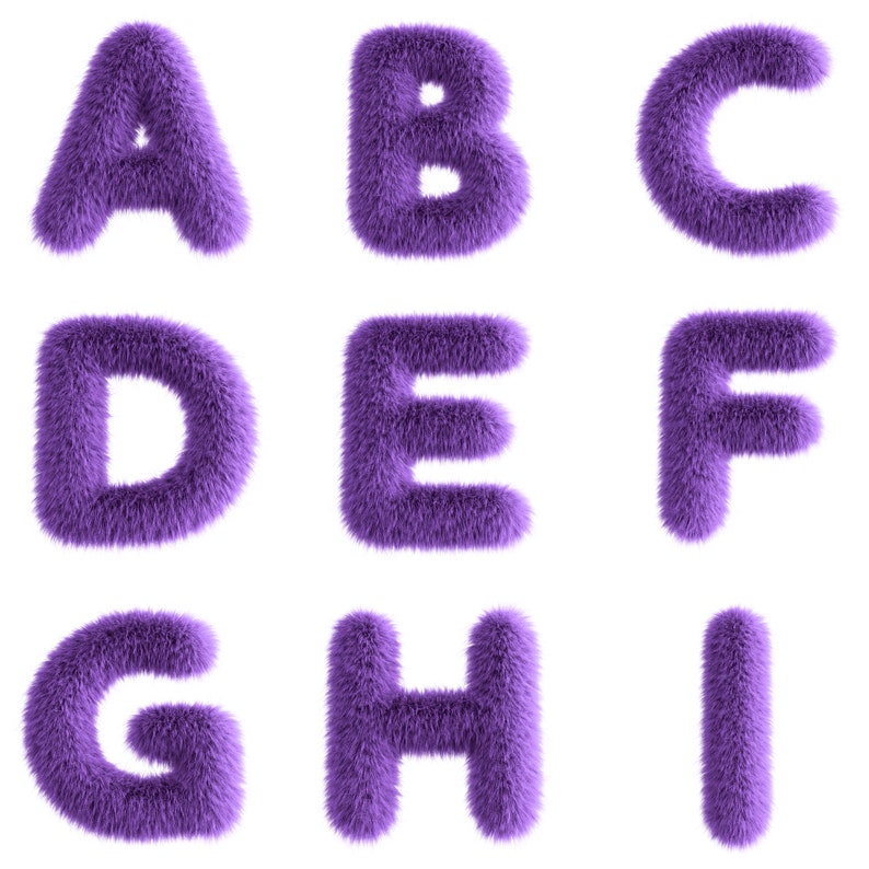 3D Furry Letters Clipart PNG SVG Bundle, Furry Font, Fluffy Alphabet ...