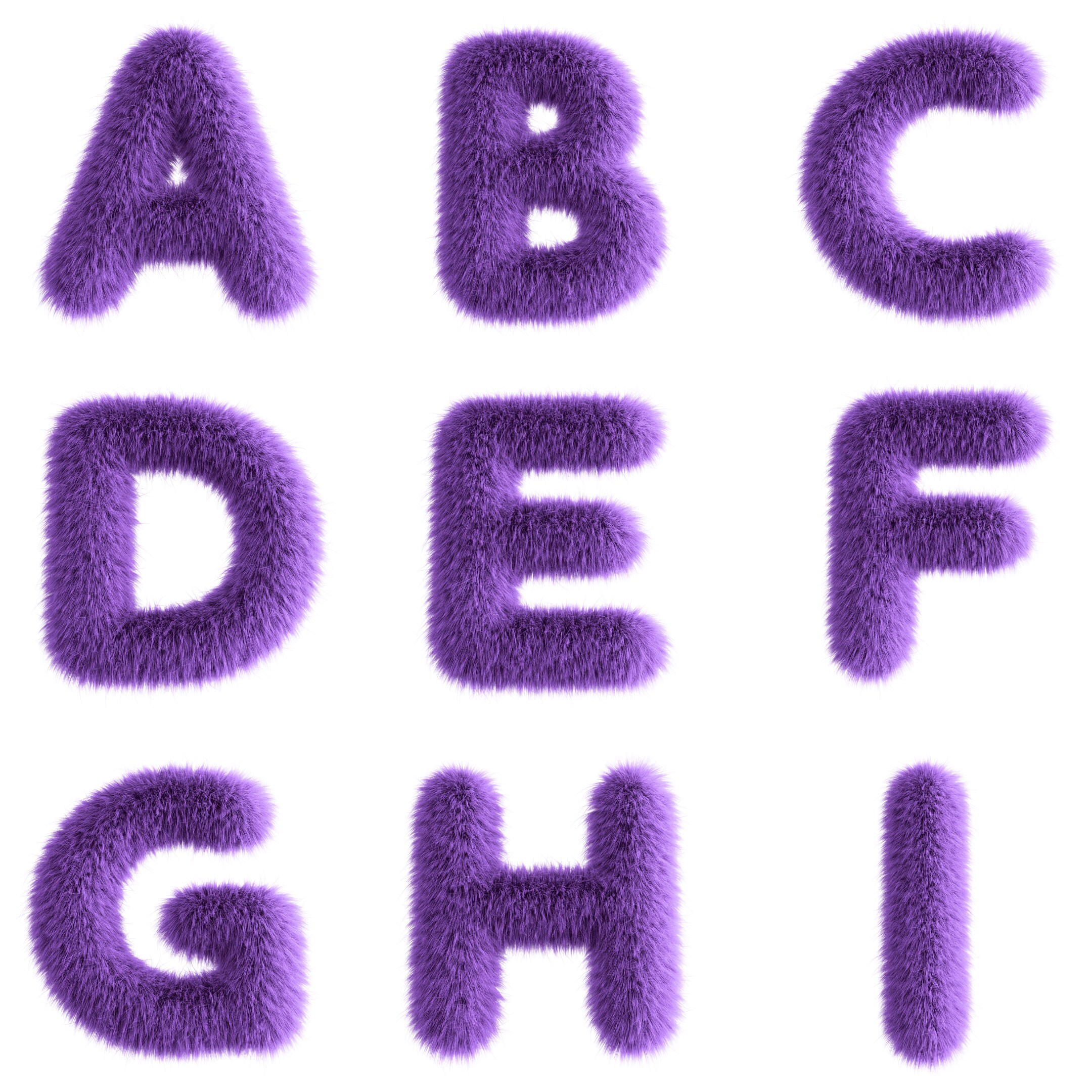 3D Furry Letters Clipart PNG SVG Bundle, Furry Font, Fluffy Alphabet ...