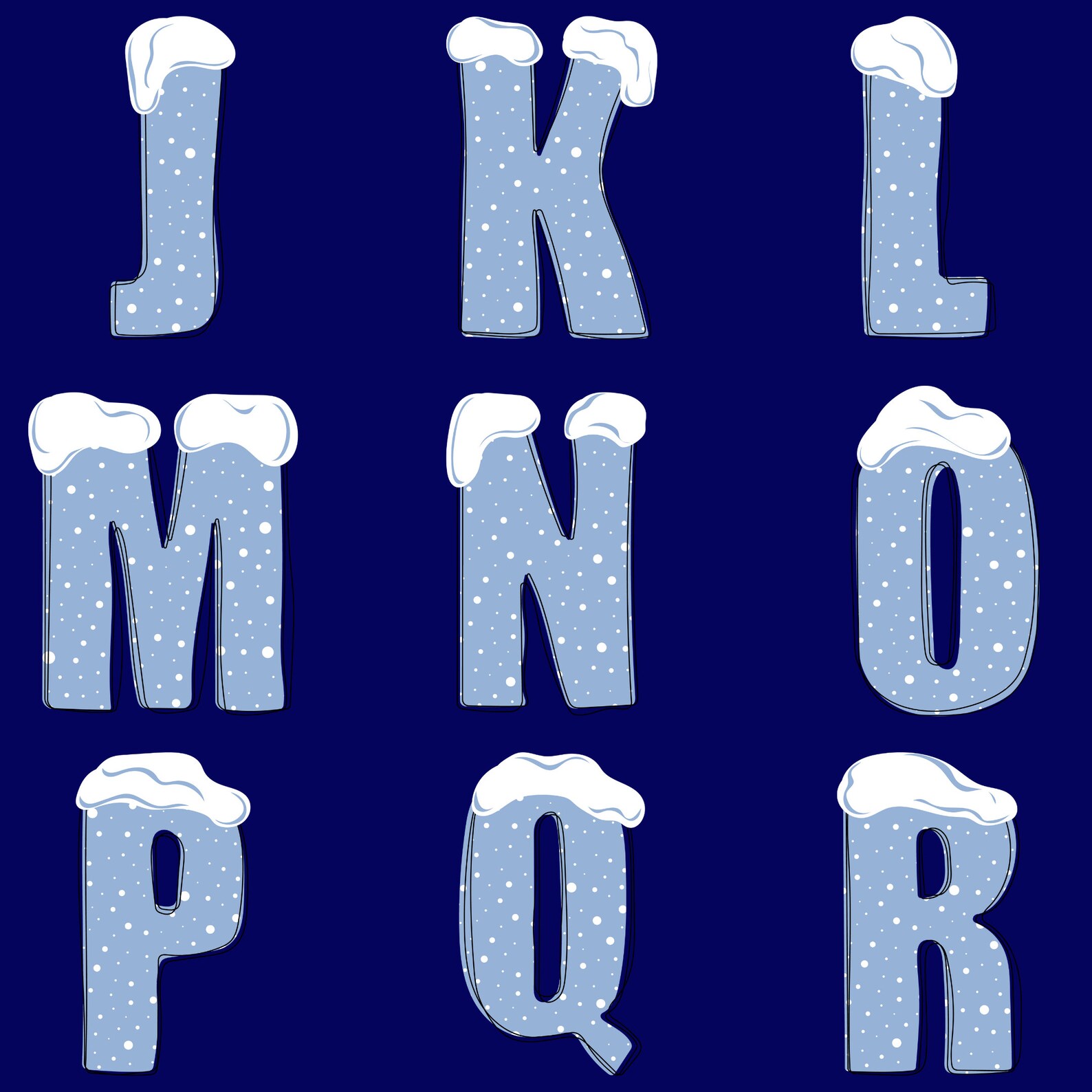 Winter Letters PNG SVG Bundle, Winter Font, Winter Alphabet, Snow Font ...