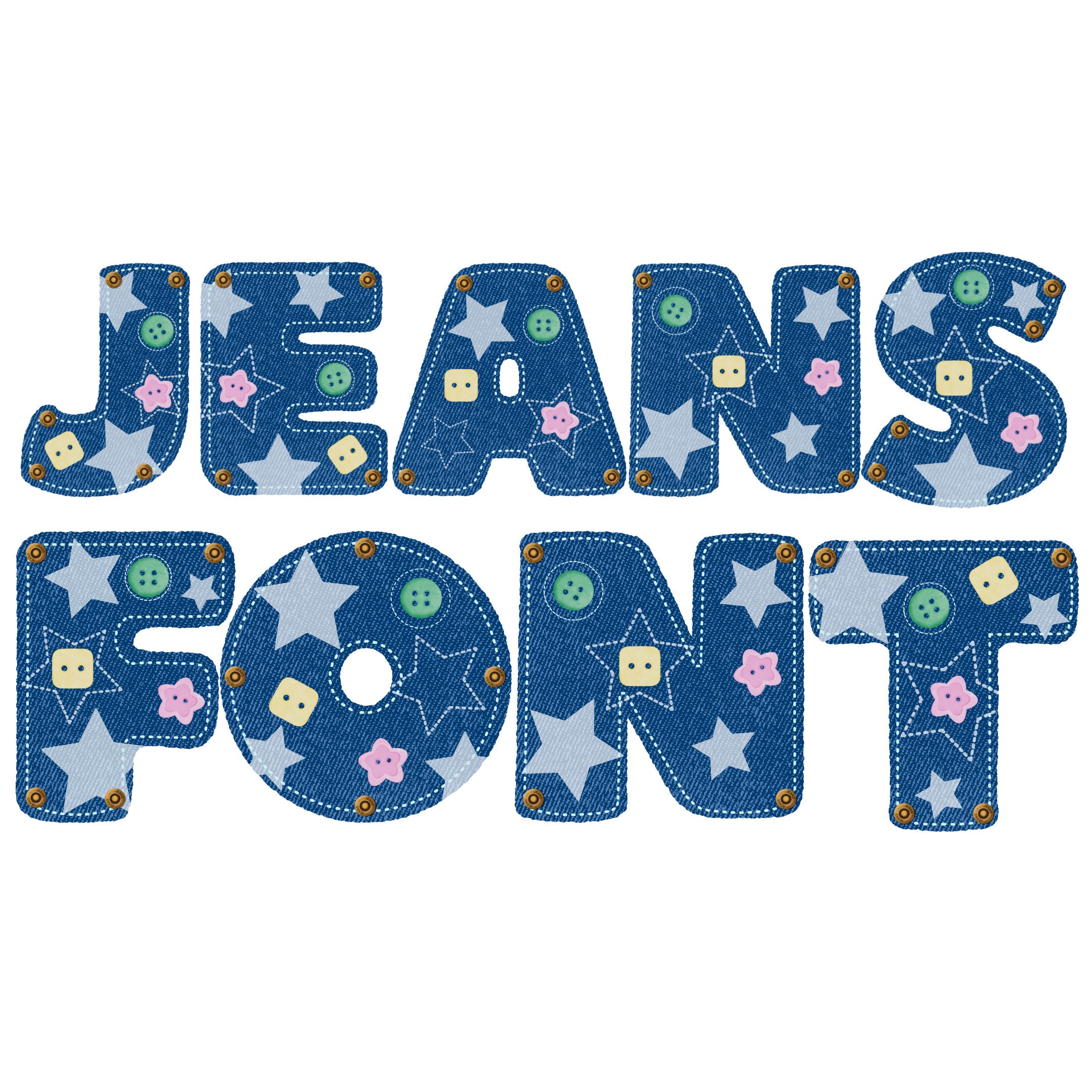 Jeans Watercolor Letters Clipart PNG SVG Bundle, Jeans Font, Jeans ...