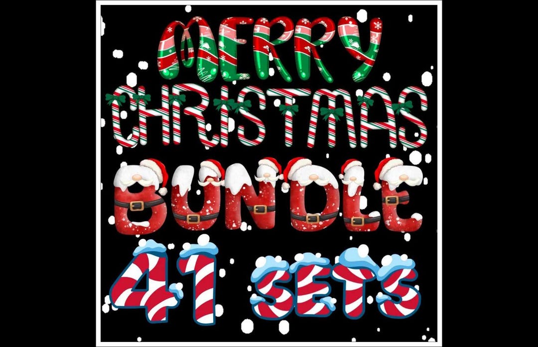 Christmas Font Clipart Bundle: 41 Sets PNG SVG, Holiday Letters - Etsy
