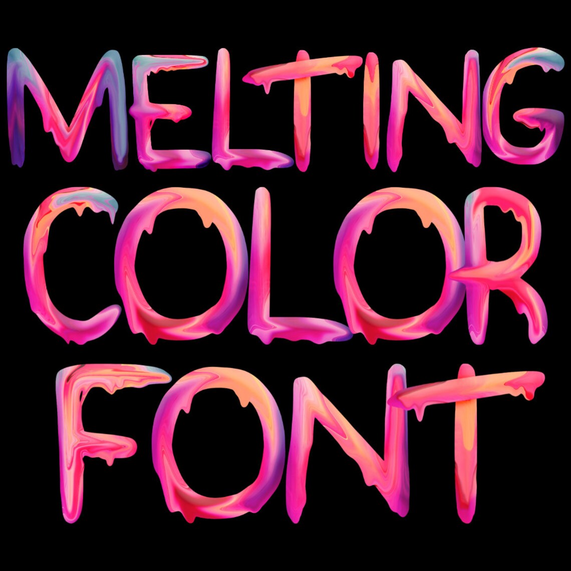 Color Melting Font Clipart PNG SVG Bundle, Dripping Font Svg, Dripping ...