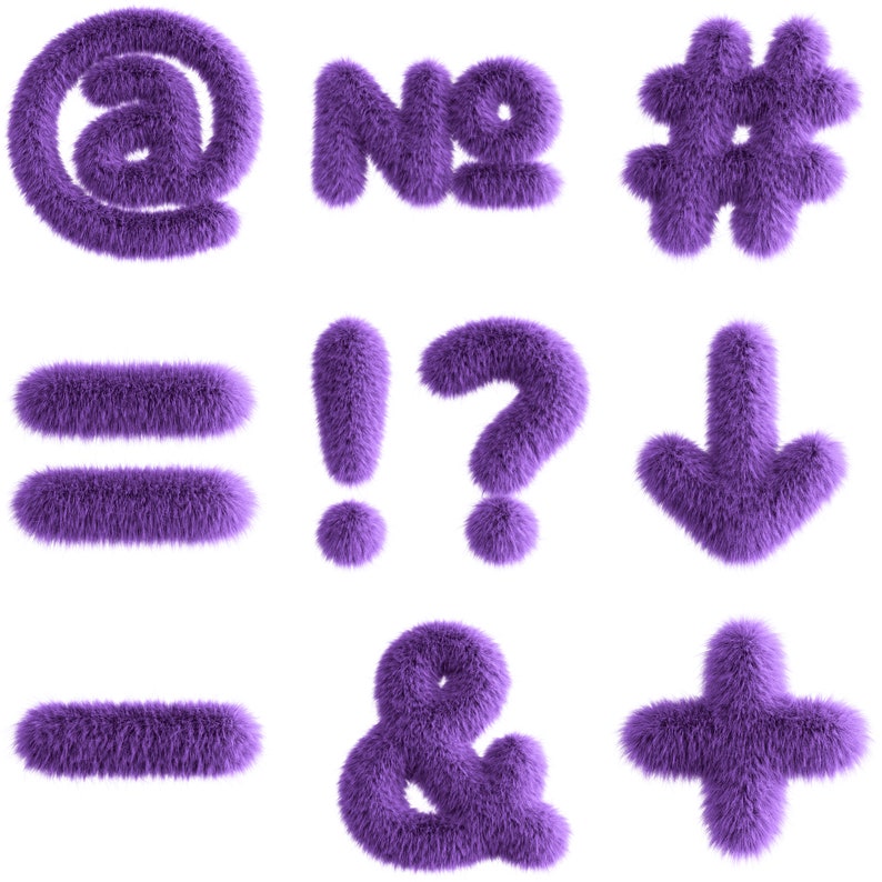 3D Furry Letters Clipart PNG SVG Bundle, Furry Font, Fluffy Alphabet ...