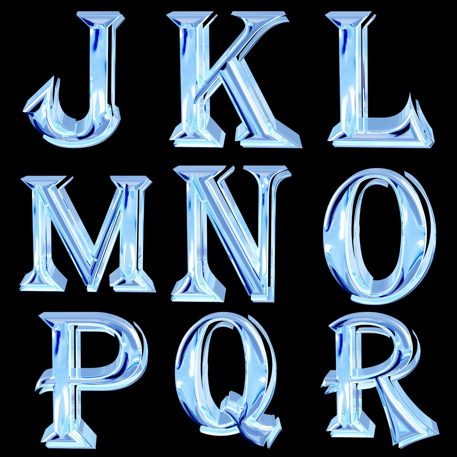 3D Ice Letters PNG SVG Bundle, Ice Font, Ice Alphabet, Winter Font ...