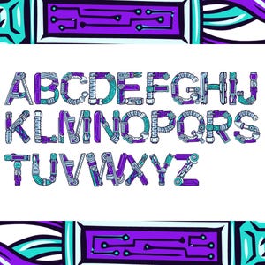 Robot Machine Font Clipart PNG SVG Bundle, Robot Letters, Mechanic ...