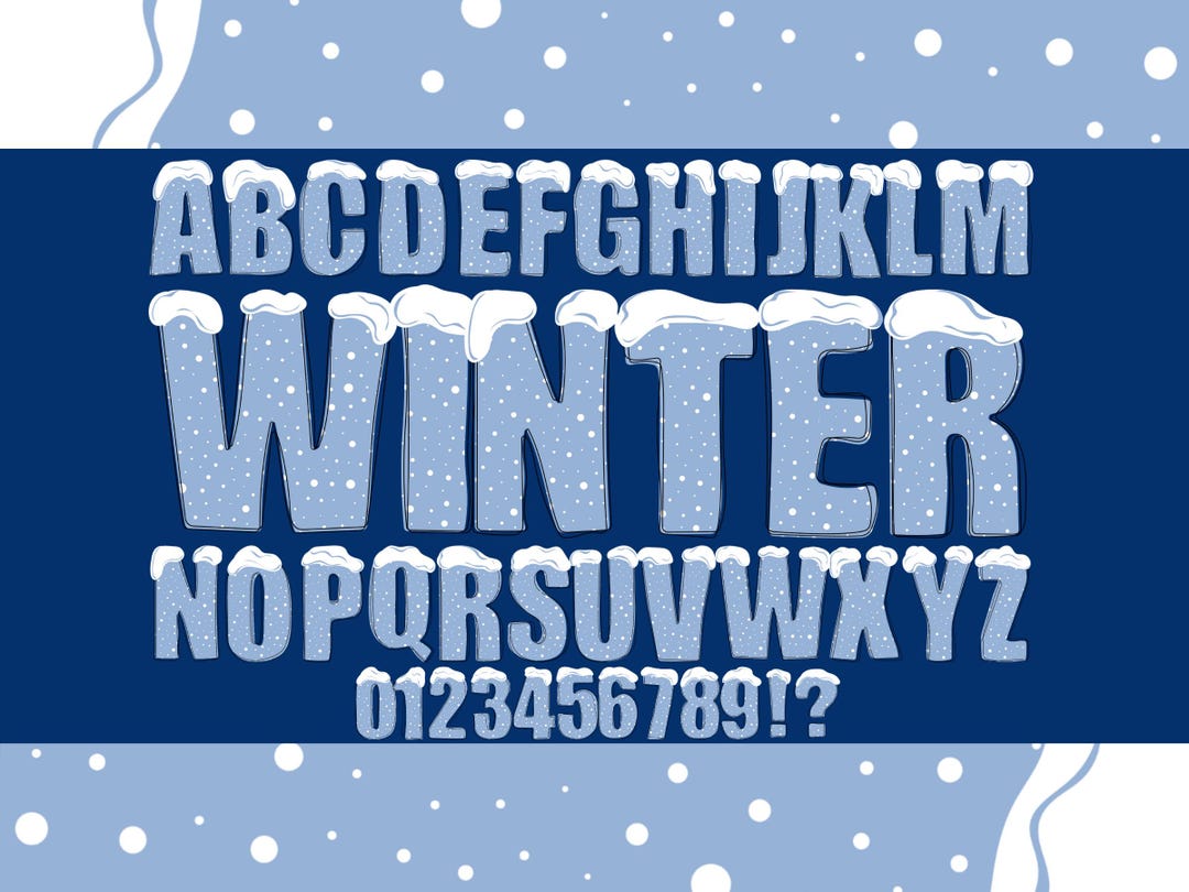 Snow Letters PNG SVG Bundle, Winter Font, Winter Alphabet, Snow Font ...