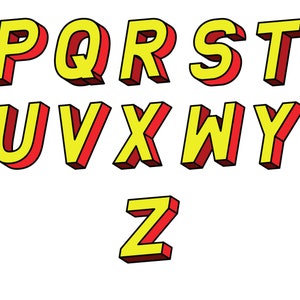 3D Retro Comic Letters Clipart PNG SVG Bundle, Retro Font, Retro ...