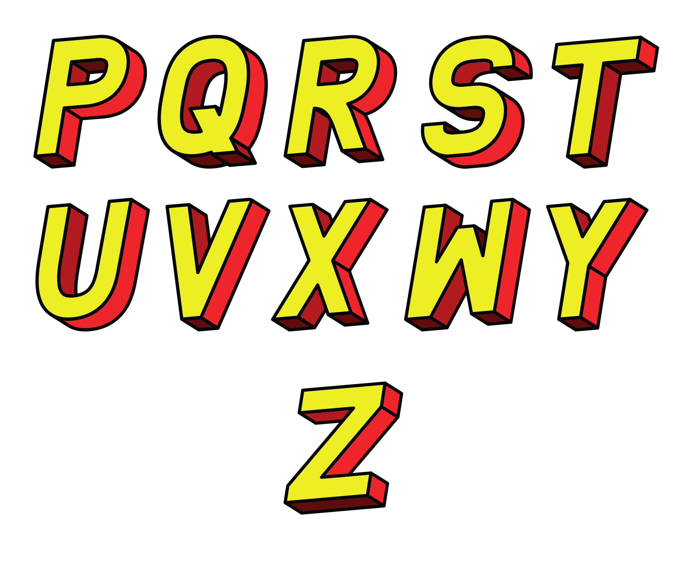 3D Retro Comic Letters Clipart PNG SVG Bundle, Retro Font, Retro ...