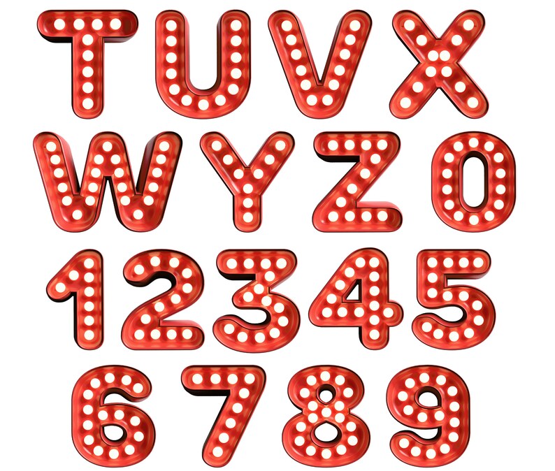3D Neon Letters Clipart PNG SVG Bundle, Neon Alphabet, Neon Font ...
