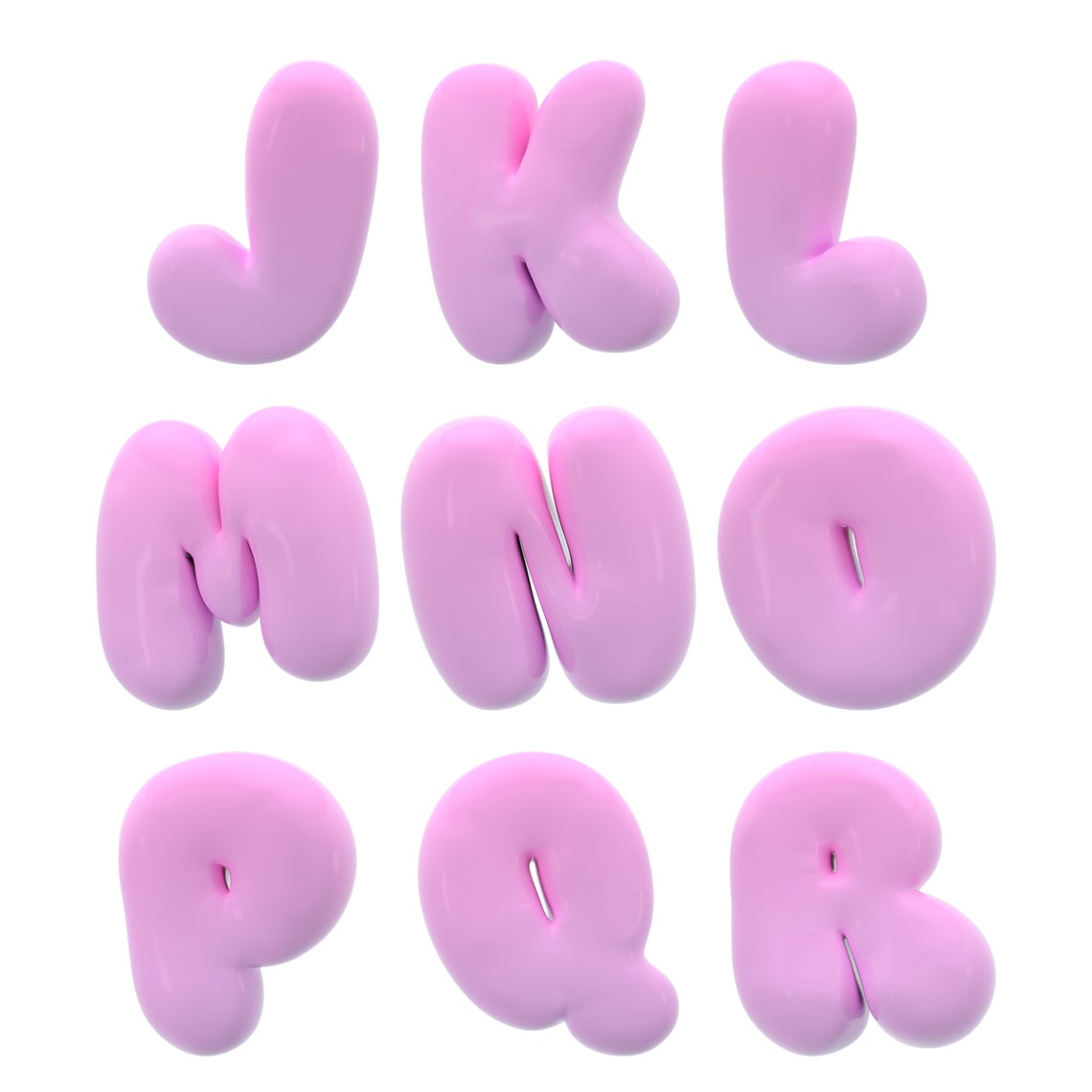 3D Bubbly Letters Clipart PNG SVG Bundle, Bubbly Font, Bubbly Alphabet ...