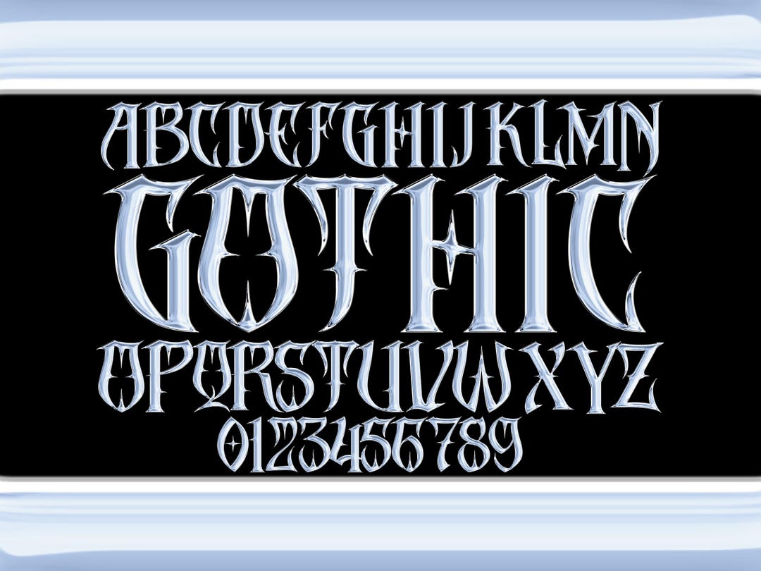 Gothic Chrome Font: Medieval Alphabet SVG PNG (instant Download) - Etsy