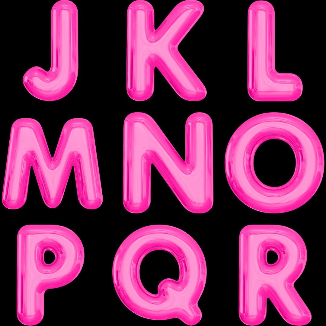 3D Bubbly Pink Letters Clipart PNG SVG Bundle, Bubbly Font, Bubbly ...