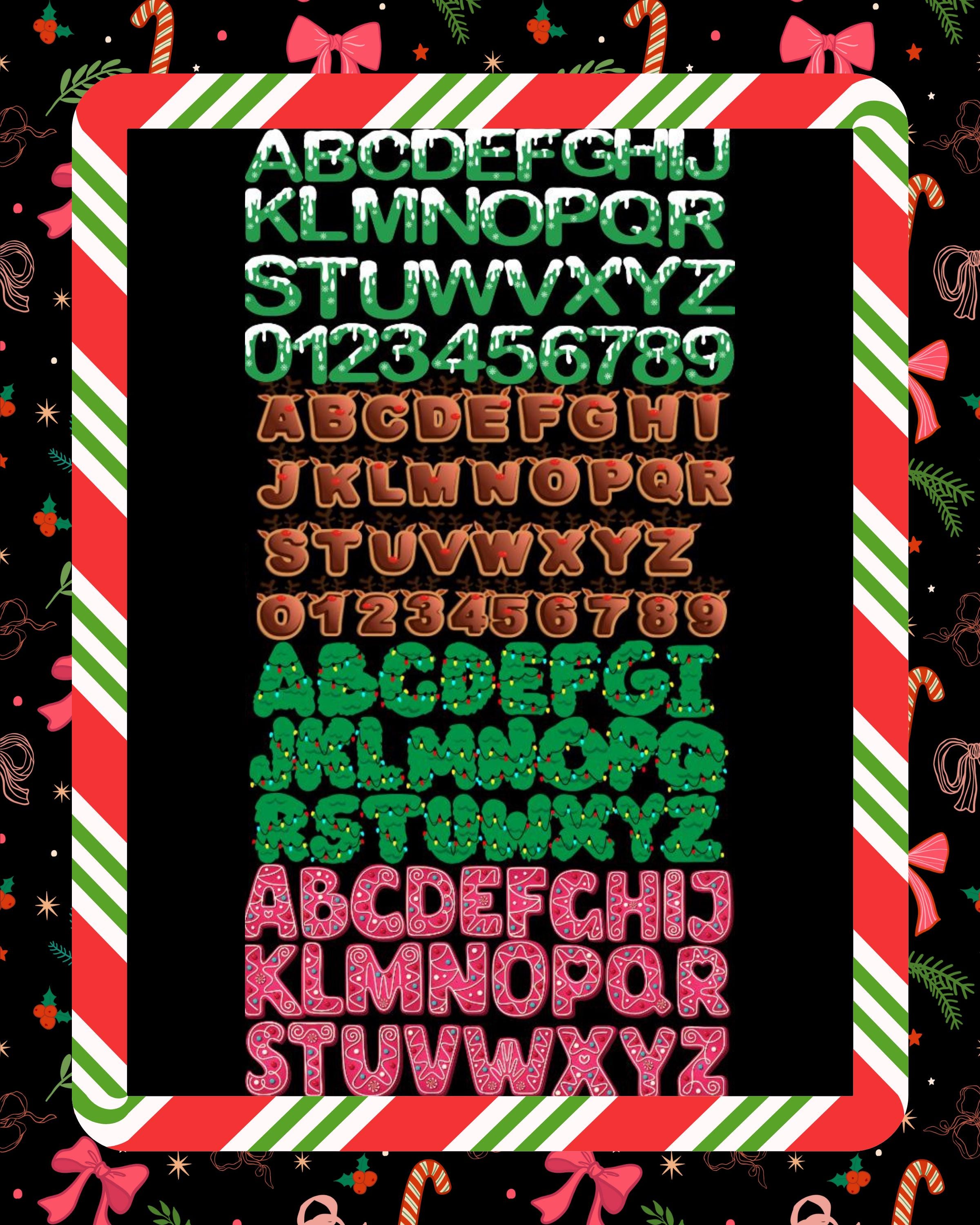 Christmas Font Clipart Bundle: 41 Sets PNG SVG, Holiday Letters - Etsy