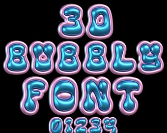 3D Bubbly Letters Clipart PNG SVG Bundle, Bubbly Font, Bubbly Alphabet ...