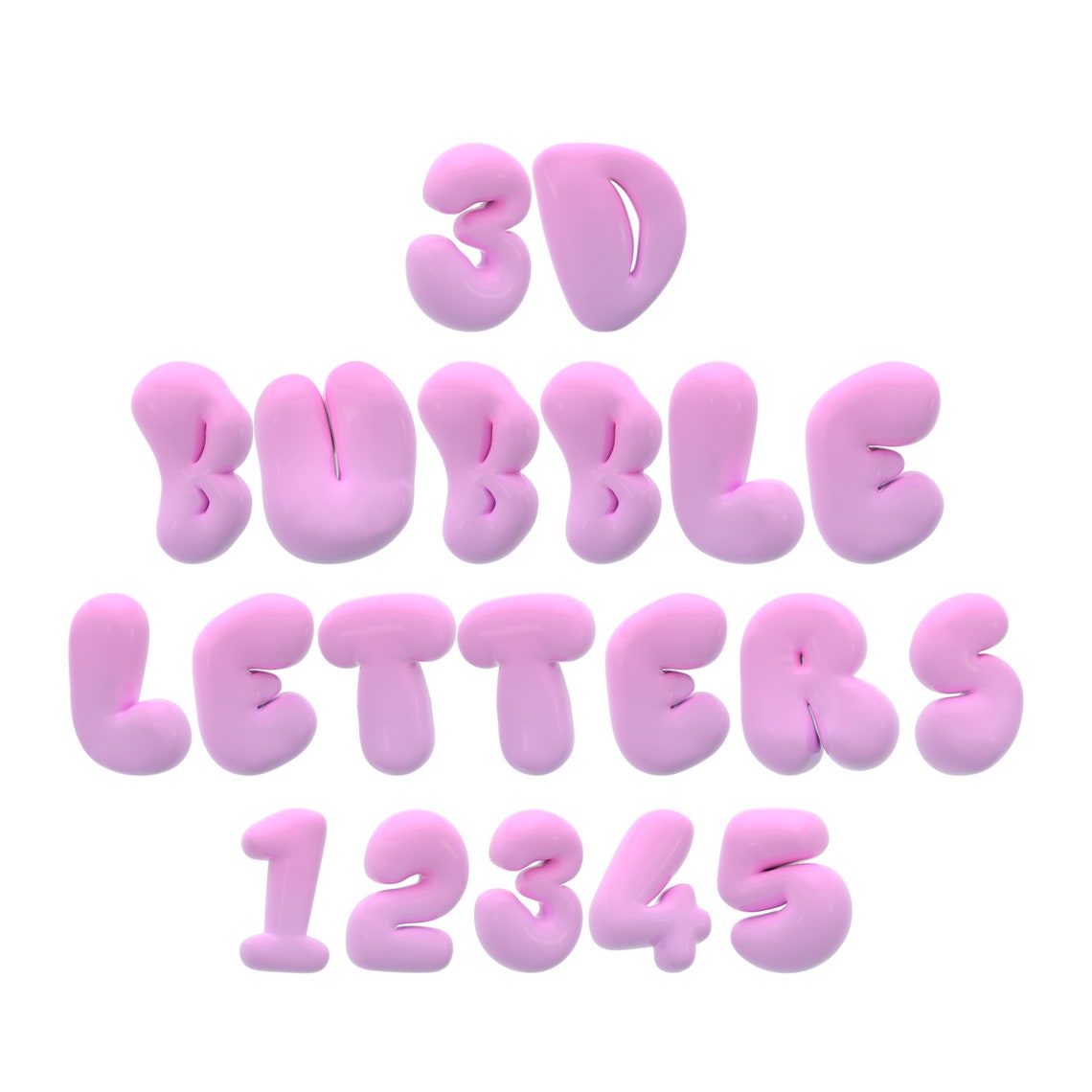 3D Bubbly Letters Clipart PNG SVG Bundle, Bubbly Font, Bubbly Alphabet ...
