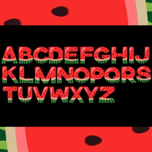 Watermelon Alphabet: Letters PNG SVG Clipart Bundle - Etsy