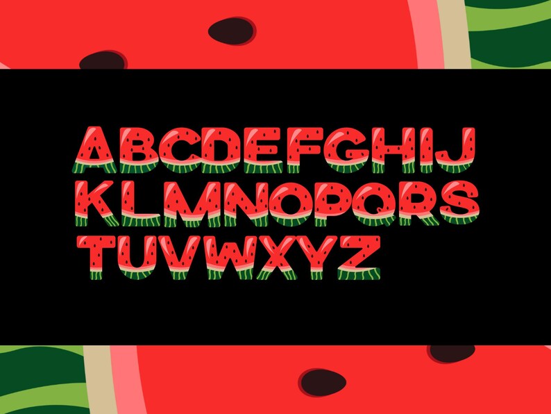 Watermelon Alphabet: Letters PNG SVG Clipart Bundle - Etsy