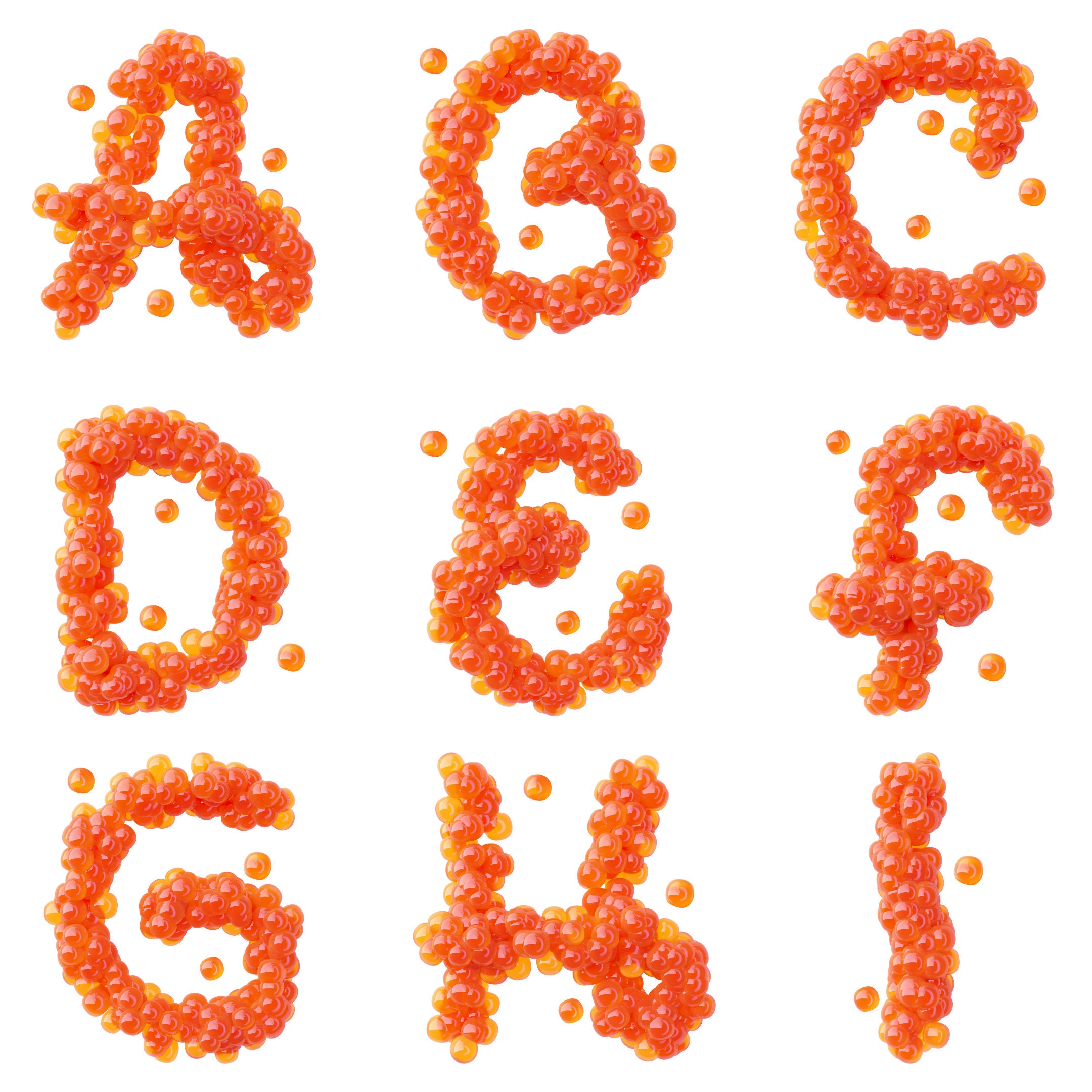 Caviar Font and Number Clipart PNG SVG Bundle, Caviar Letters, Fish ...