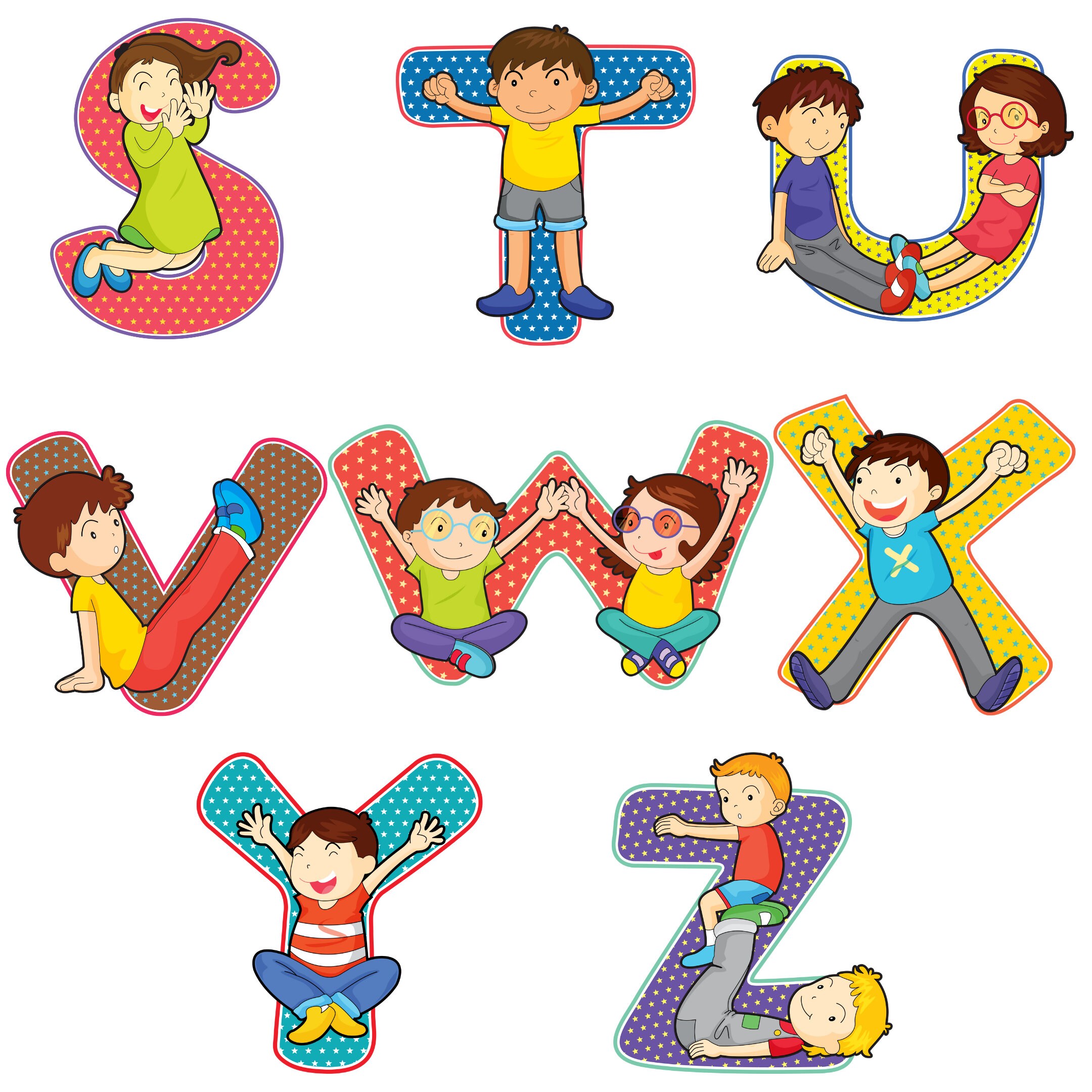 Kids Letters Clipart PNG SVG Bundle, Kids Font, Kids Alphabet ...