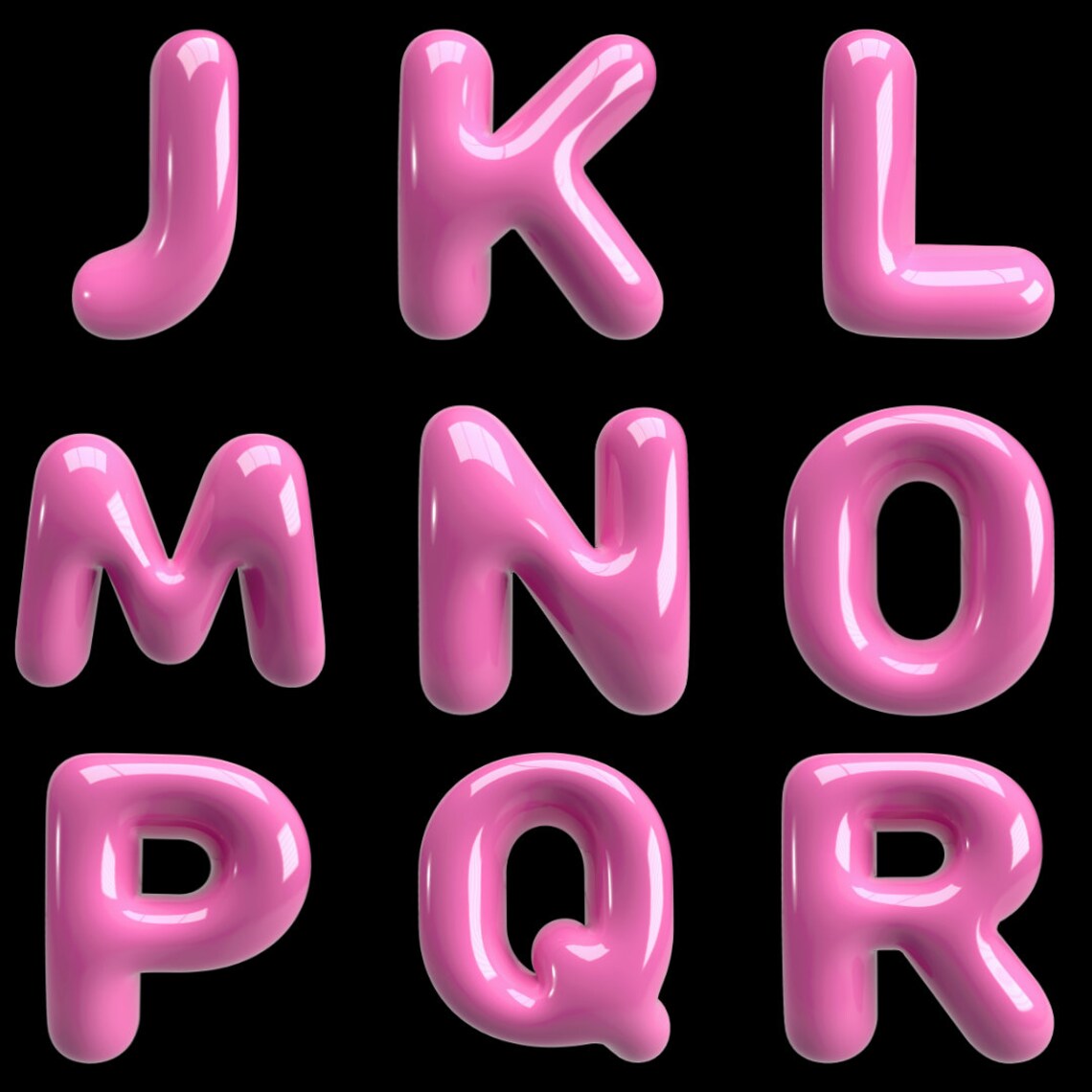 3D Bubbly Pink Letters Clipart PNG SVG Bundle, Bubbly Font, Bubbly ...