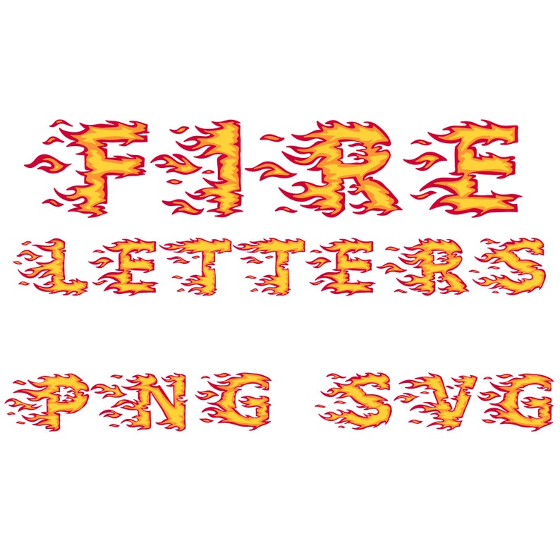 Fire Letters Clipart PNG SVG Bundle, Fire Font, Fire Alphabet, Flame ...