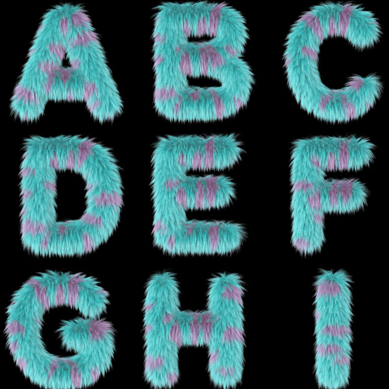 3D Furry Letters Clipart PNG SVG Bundle, Furry Font, Fluffy Alphabet ...