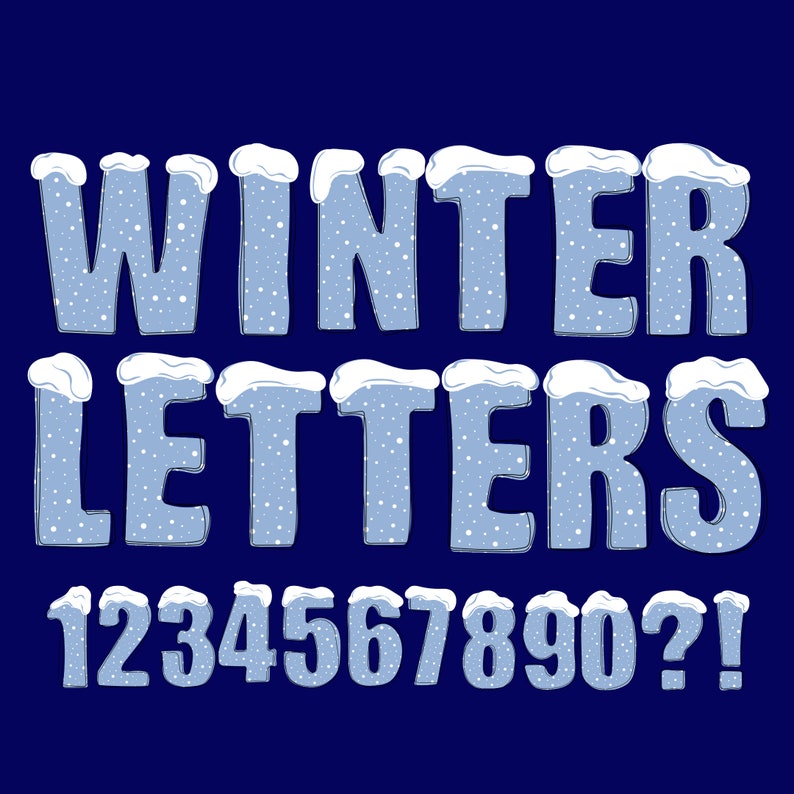 Winter Letters PNG SVG Bundle, Winter Font, Winter Alphabet, Snow Font ...