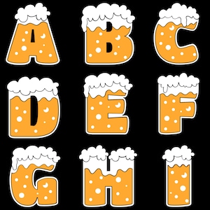 Beer Font Clipart PNG SVG Bundle, Beer Alphabet, Beer Letters, Monogram ...