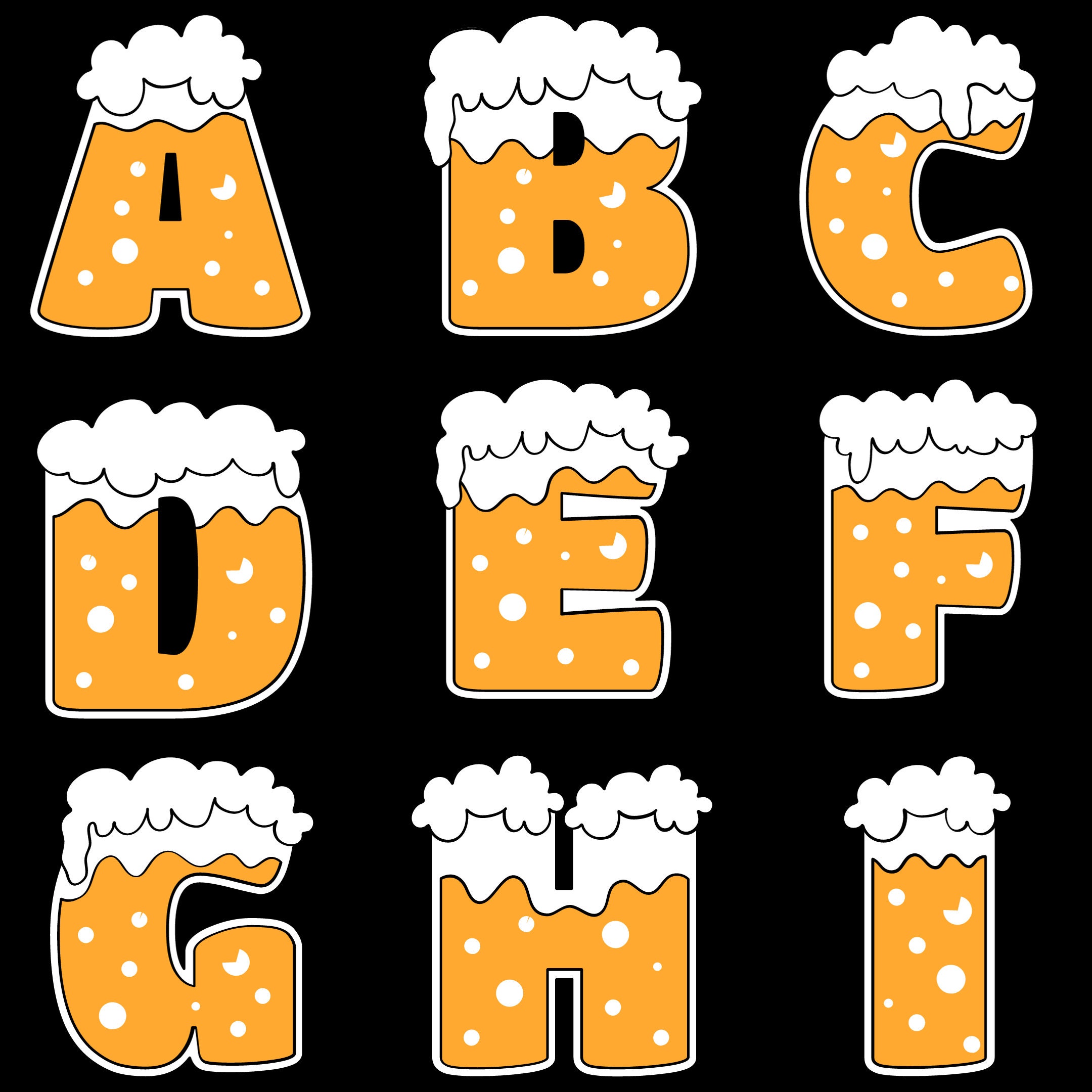 Beer Font Clipart PNG SVG Bundle, Beer Alphabet, Beer Letters, Monogram ...