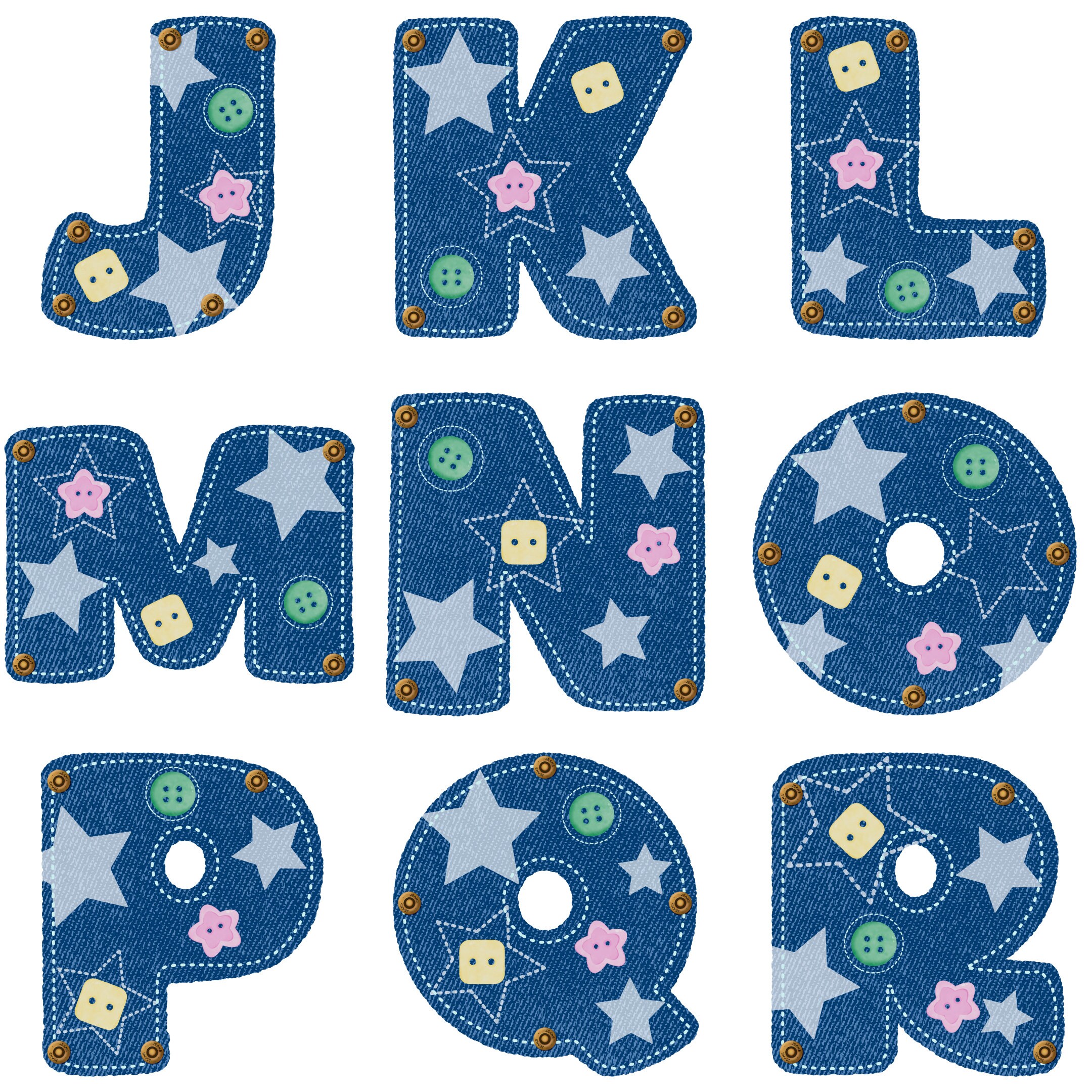 Jeans Watercolor Letters Clipart PNG SVG Bundle, Jeans Font, Jeans ...