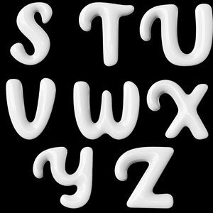 3D Bubbly Letters Clipart PNG SVG Bundle, Bubbly Font, Bubbly Alphabet ...