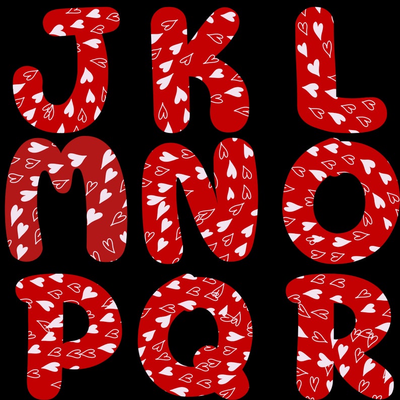 Heart Letters Clipart PNG SVG Bundle, Heart Font, Heart Alphabet, Love ...
