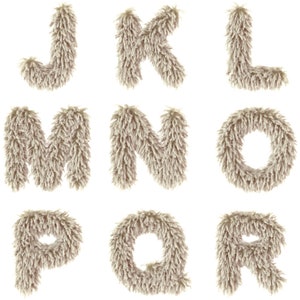 3D Fur Letters Clipart PNG SVG Bundle, Furry Font, Wool Alphabet, 3D ...