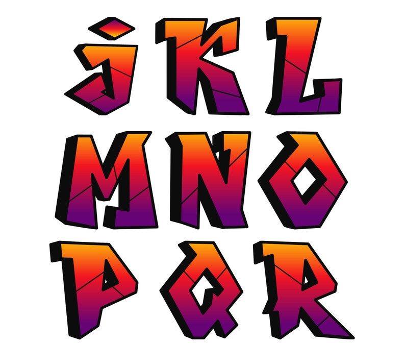 3D Graffiti Letters Clipart PNG SVG Bundle Graffiti Font - Etsy