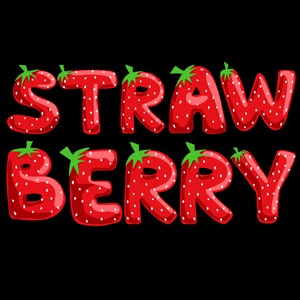 Fruits Letters Clipart: PNG SVG Font Bundle - Etsy