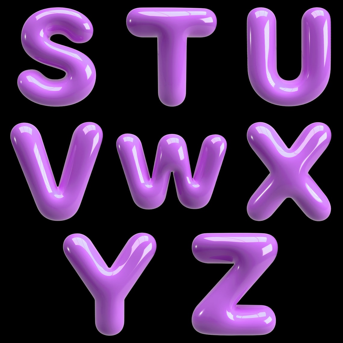 3D Bubbly Letters Clipart PNG SVG Bundle, Bubbly Font, Bubbly Alphabet ...
