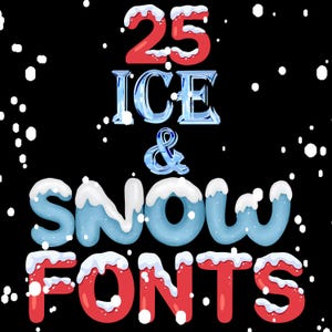 Bundle 25 Sets Winter Ice Fonts Clipart PNG SVG, Xmass Font Svg, Winter ...