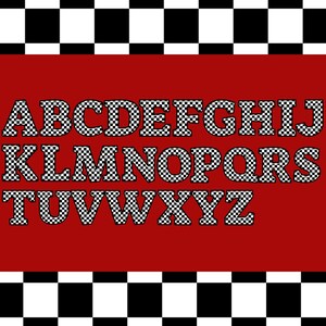 3D Checkered Font Clipart PNG SVG Bundle, Checkered Alphabet, Checkered ...
