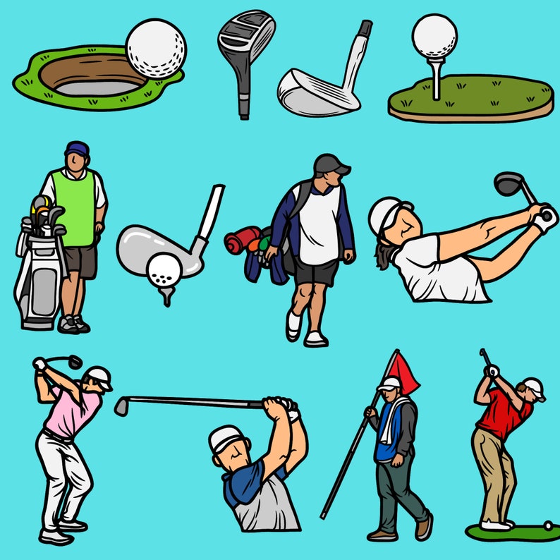 52 Golf Clipart Bundle SVG PNG JPG Pdf, Golfer Clipart, Golf Player ...