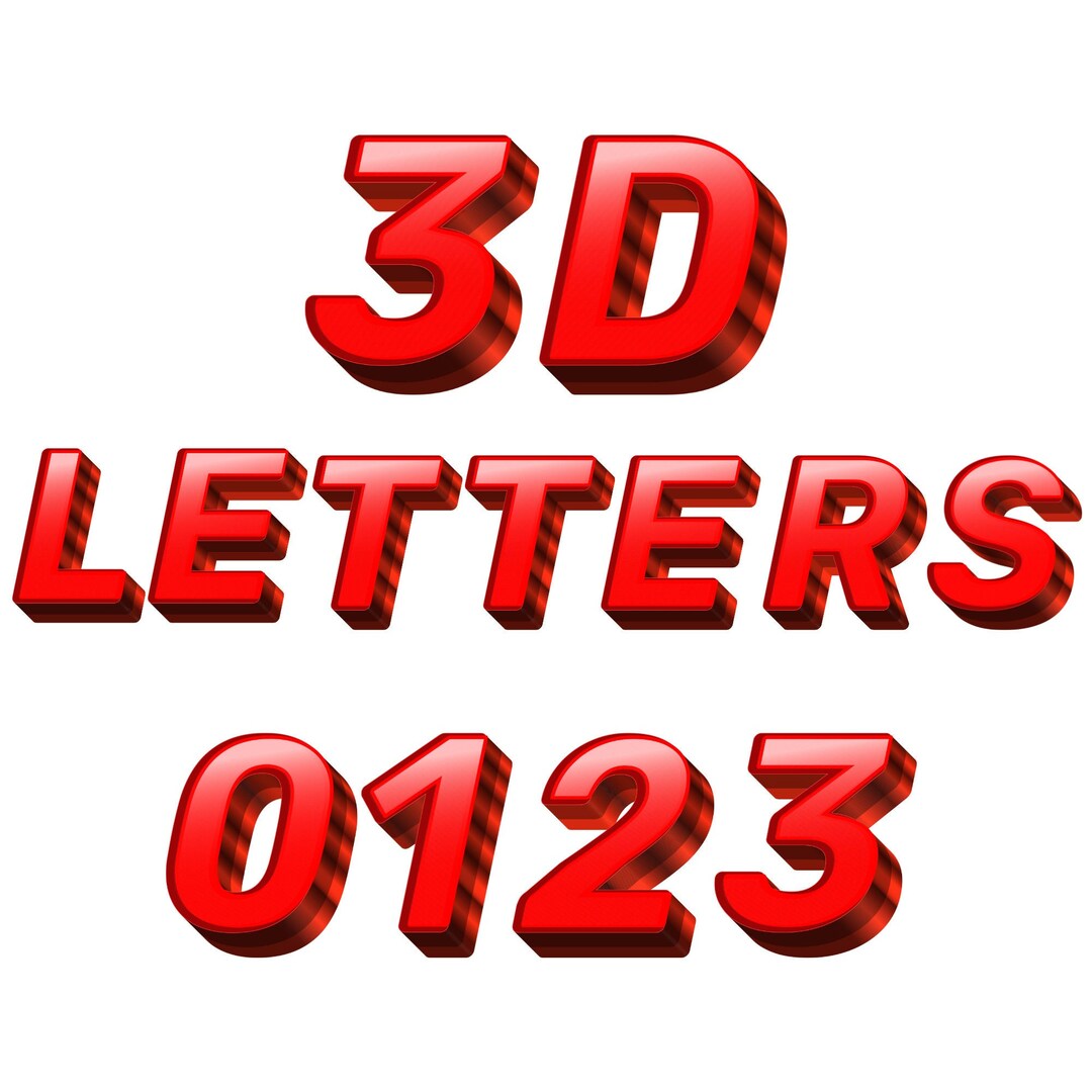 3D Letters Clipart PNG SVG Bundle, 3D Font, 3D Alphabet, 3D Numbers ...