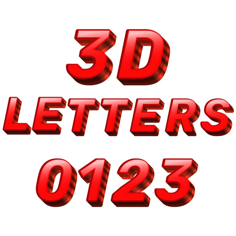 3D Letters Clipart PNG SVG Bundle 3D Font 3D Alphabet 3D - Etsy México