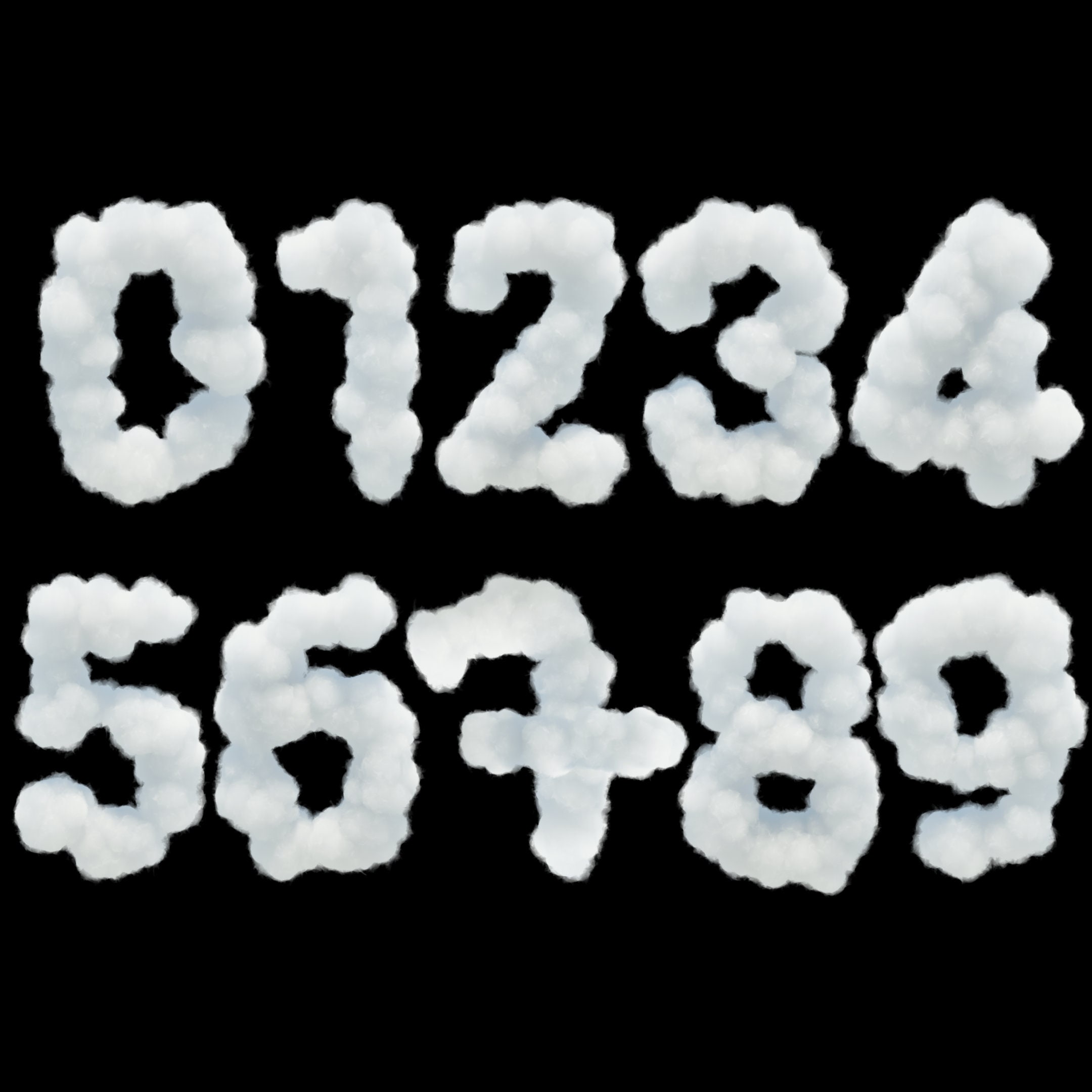 3D Cloud Letters PNG SVG Clipart Bundle, Cloud Alphabet, Cloud Font Svg ...