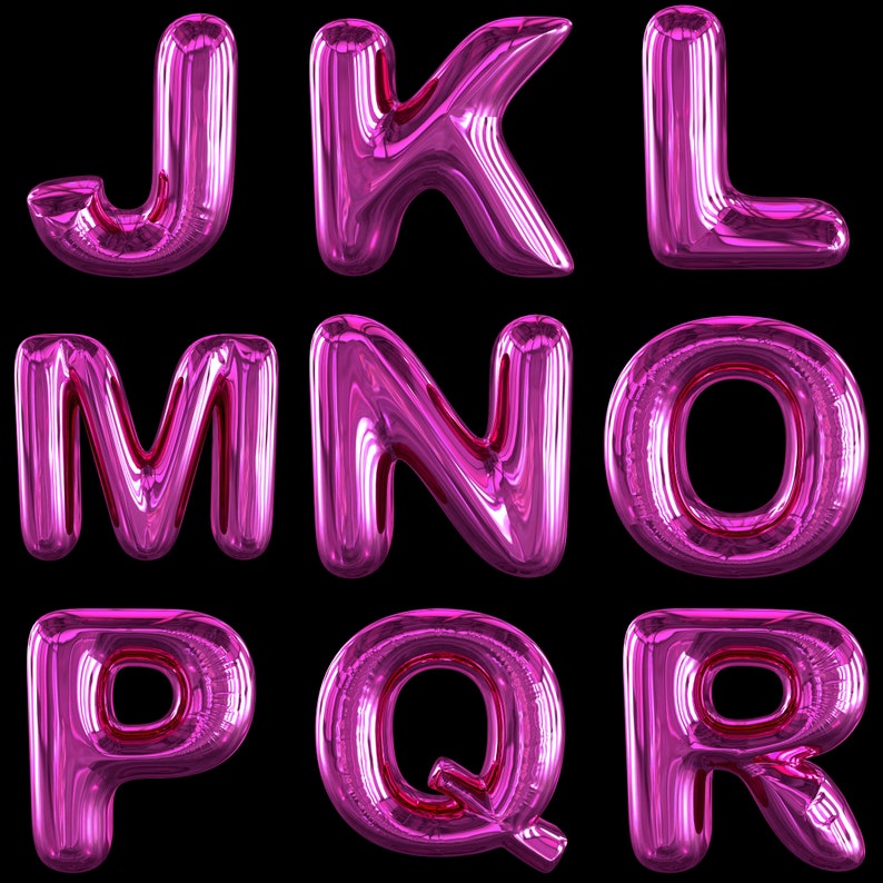 3D Balloon Letters Clipart PNG SVG Bundle, Bubbly Font, Bubbly Alphabet ...