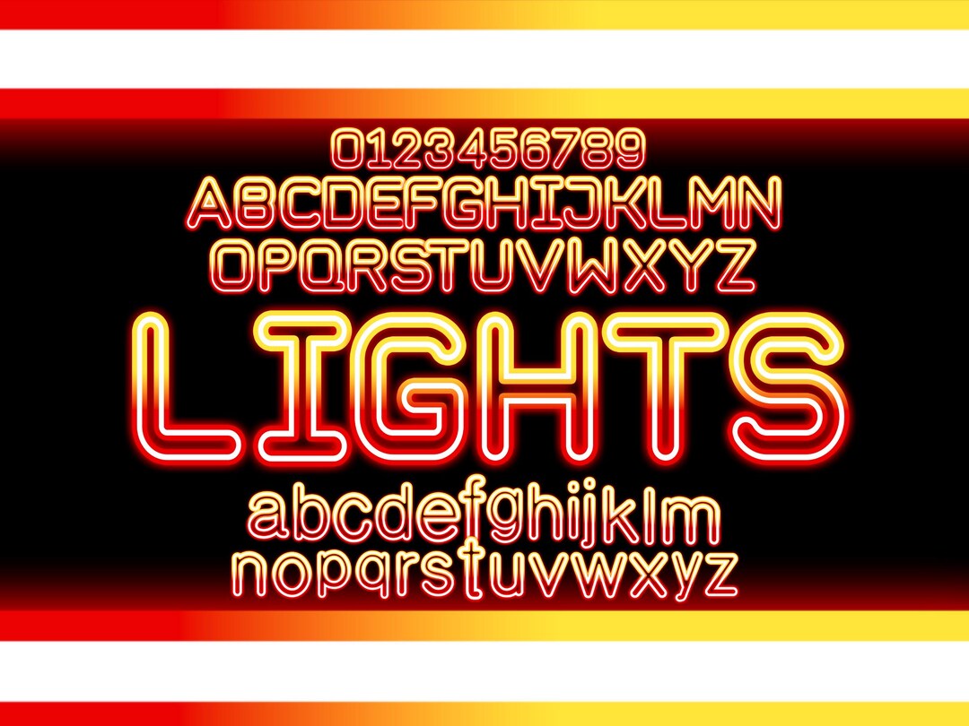 Neon Letters PNG SVG Clipart Bundle, Neon Alphabet, Neon Font Svg, Neon ...