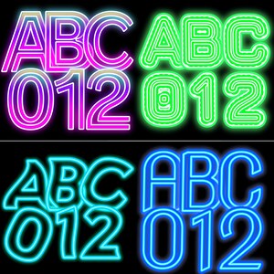 Neon Letters PNG SVG Clipart Bundle, Neon Alphabet, Neon Font Svg, Neon ...